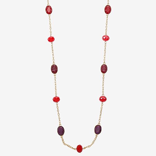Click here for Mixit Gold Tone & Red Womens 36 Inch Strand Neckla... prices