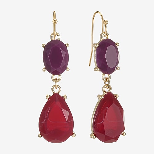 Click here for Mixit Gold Tone & Red Womens Drop Earrings  One Si... prices