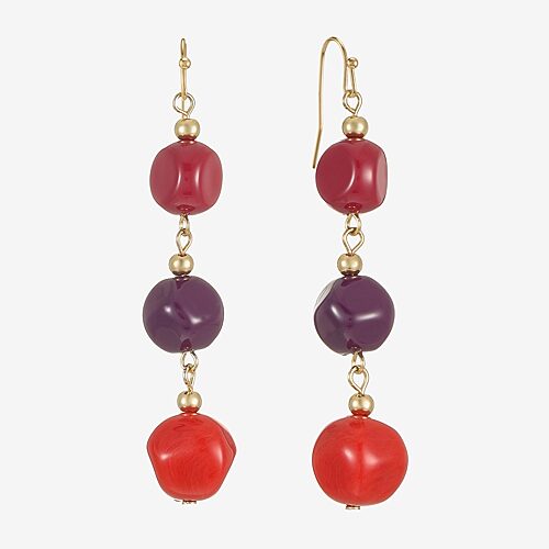 Click here for Mixit Gold Tone & Red Womens Drop Earrings  One Si... prices