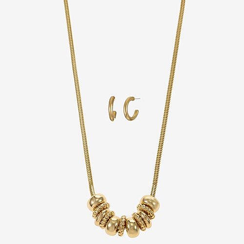 Click here for Liz Claiborne Frontal Slider Necklace & Huggie Ear... prices