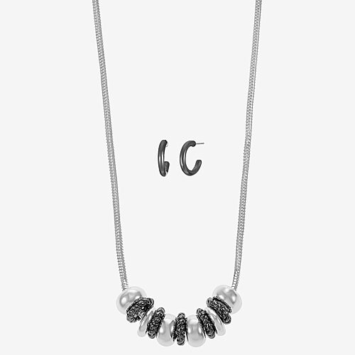 Click here for Liz Claiborne Frontal Slider Necklace & Huggie Ear... prices