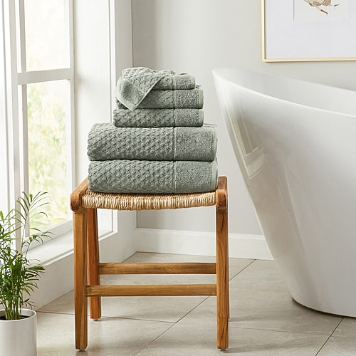 Click here for Linery Cotton Quick-Dry Textured 6 Pc Towel Set  O... prices