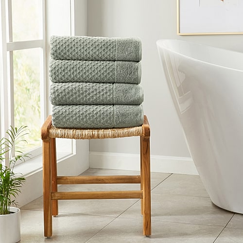 Click here for Linery Cotton Quick-Dry Textured 4 Pc Bath Towels... prices