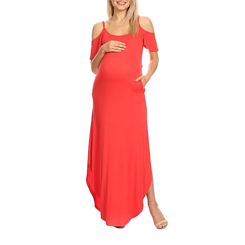 Plus Size White Mark Reta Maternity Maxi Dress