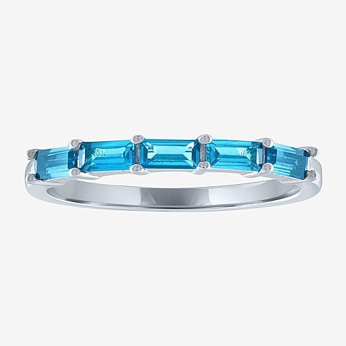 Click here for Gemstone Sterling Silver Stackable Ring  7  Blue T... prices