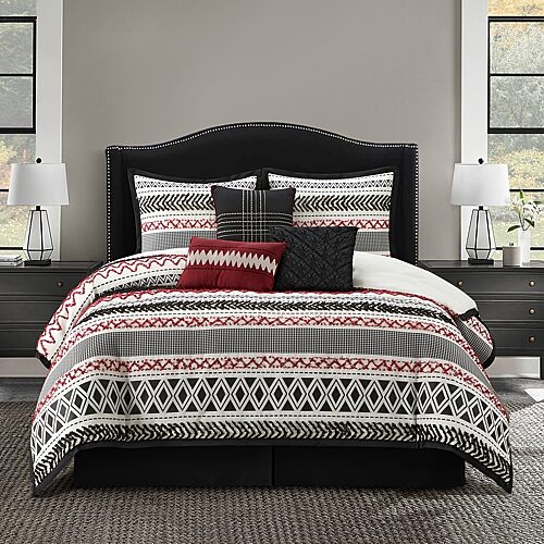 Stratford Park Maya 7-pc. Midweight Comforter Set  One Size  Black
