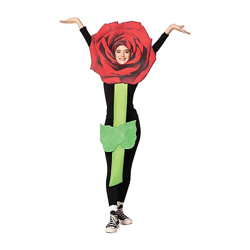 Click here for Unisex Adult Red Rose Flower Costume  Large  Red prices