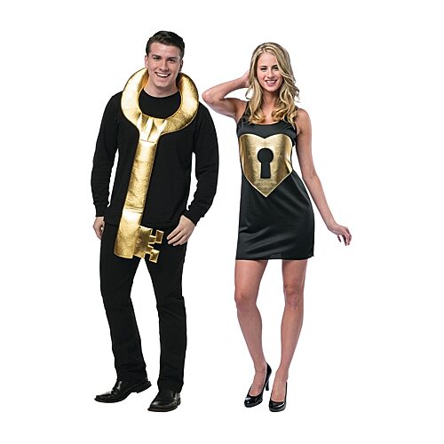 Click here for Unisex Adult Key To My Heart Couples Costume  Larg... prices