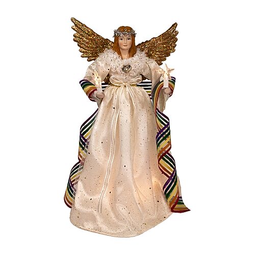 Click here for Kurt S. Adler 14in. 10-Light Pride Angel Tree Topp... prices