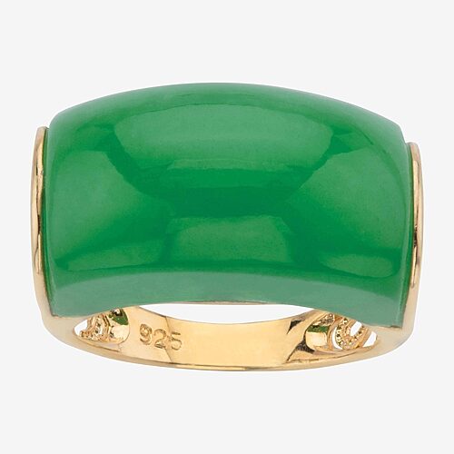 Click here for Womens 3MM Genuine Green Jade 14K Gold Over Silver... prices