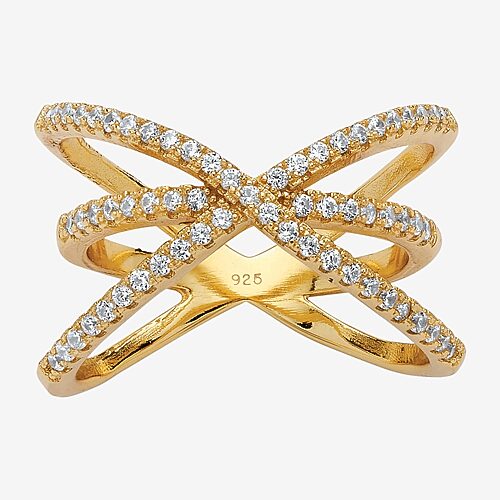 Click here for Womens 1/2 CT. T.W. Cubic Zirconia 14K Gold Over S... prices