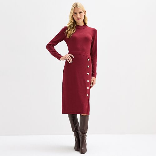 Click here for Maia Womens Long Sleeve Midi Sweater Dress  Petite... prices