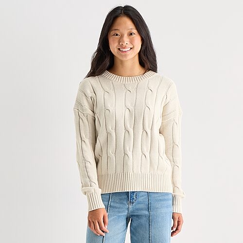 Click here for Arizona Juniors Womens Crew Neck Long Sleeve Pullo... prices