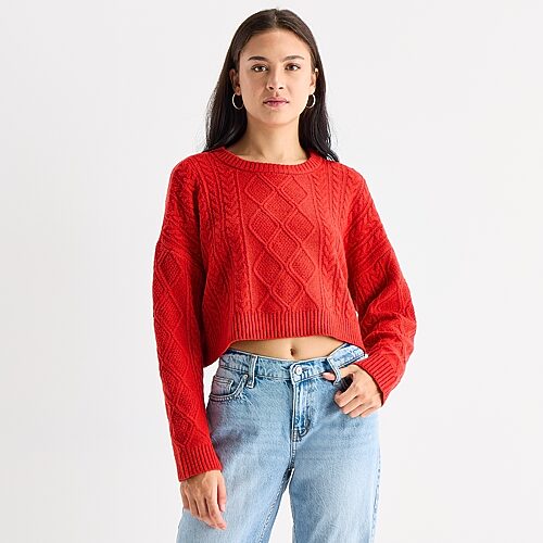 Click here for Arizona Juniors Womens Crew Neck Long Sleeve Pullo... prices