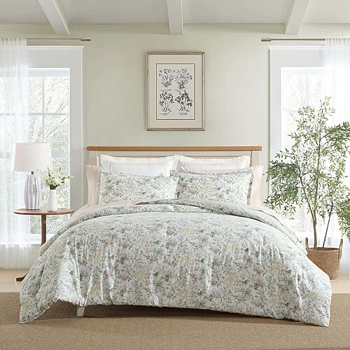 Click here for Laura Ashley Bramble Floral Cotton 3-Pc. Comforter... prices