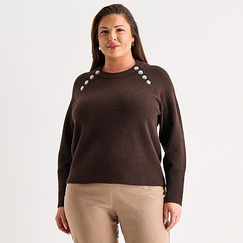 Click here for Liz Claiborne Plus Womens Crew Neck Long Sleeve Pu... prices