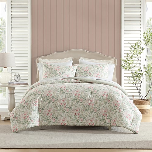 Click here for Laura Ashley(R) Arden Floral Reversible 7pc. Comfo... prices