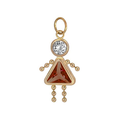 Click here for 10K Gold January Birthstone Babies Girl Charm  One... prices
