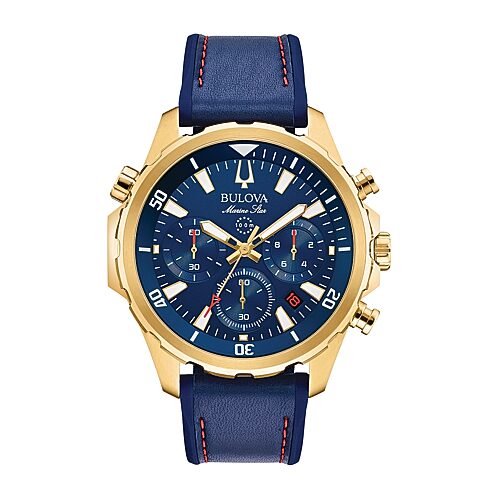 Click here for Bulova Mens Chronograph Marine Star Blue Leather &... prices