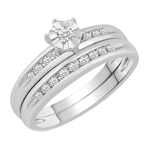 Click here for Womens 1/5 CT. Natural Diamond 10K Gold Round Side... prices