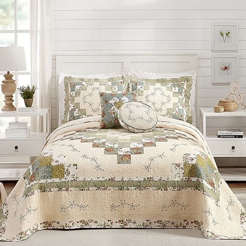 Click here for Modern Heirloom Olivia Bedspread  King - Green prices
