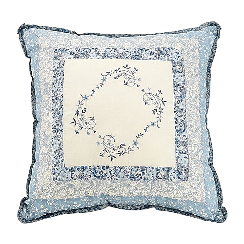 Modern Heirloom Charlotte Square Throw Pillow  One Size  Blue