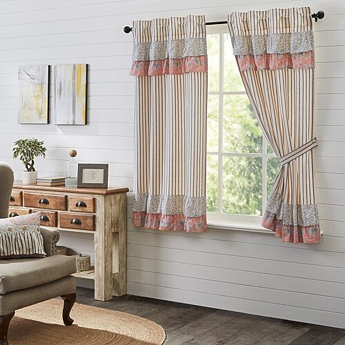 Click here for Vhc Brands Kaila Ticking Stripe Rod Pocket Light-F... prices