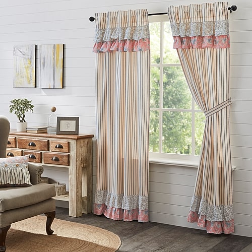Click here for Vhc Brands Kaila Ticking Stripe Rod Pocket Light-F... prices