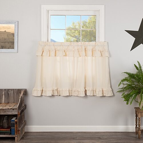 Click here for Vhc Brands Muslin Ruffled 2-pc. Rod Pocket Window... prices