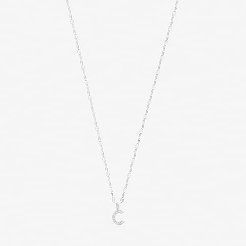 Click here for Silver Treasures Pave Initial Womens Cubic Zirconi... prices