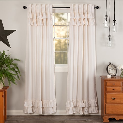 Click here for Vhc Brands Simple Life Ruffled Rod Pocket Light-Fi... prices