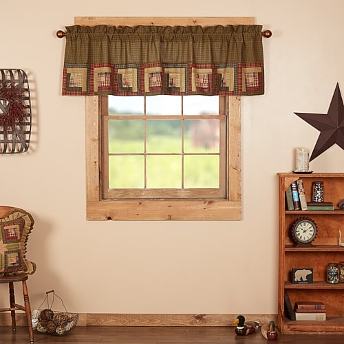 Click here for Vhc Brands Tea Cabin Block Border Rod Pocket Tailo... prices