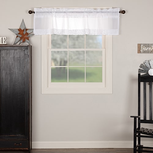 Click here for Vhc Brands Ruffled Sheer Rod Pocket Tailored Valan... prices