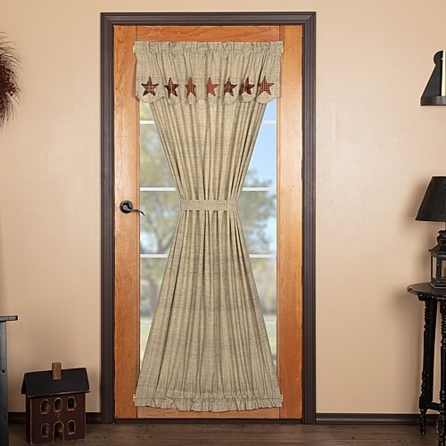 Vhc Brands Abilene Star Light-Filtering Rod Pocket Single Door Panel Curtain  One Size  Brown
