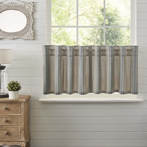 Vhc Brands Grain Sack 2-pc. Rod Pocket Window Tier  One Size  Blue