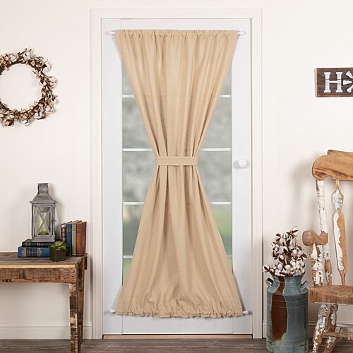 Vhc Brands Cotton Burlap Light-Filtering Rod Pocket Single Door Panel Curtain  One Size  Brown