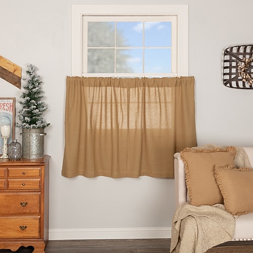 Click here for Vhc Brands Cotton Burlap 2-pc. Rod Pocket Window T... prices
