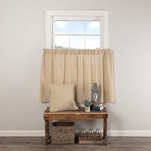 Click here for Vhc Brands Cotton Burlap 2-pc. Rod Pocket Window T... prices