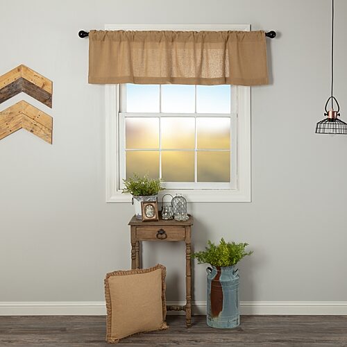 Click here for Vhc Brands Cotton Burlap Rod Pocket Tailored Valan... prices