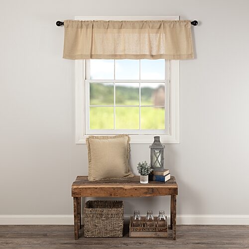 Click here for Vhc Brands Cotton Burlap Rod Pocket Tailored Valan... prices