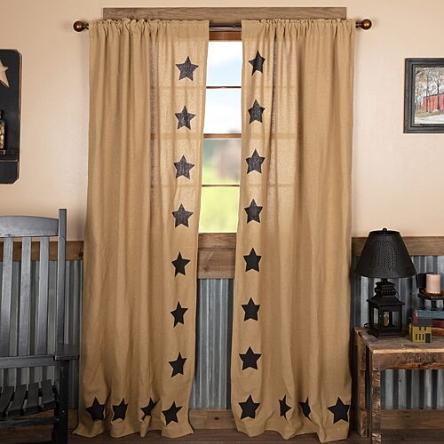 Click here for Vhc Brands Cotton Burlap Star Rod Pocket Embellish... prices