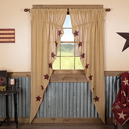 Click here for Vhc Brands Ctn Burlap Star Prairie Rod Pocket Embe... prices