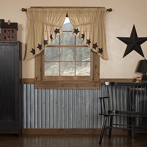 Click here for Vhc Brands Ctn Burlap Star Prairie Swag Rod Pocket... prices