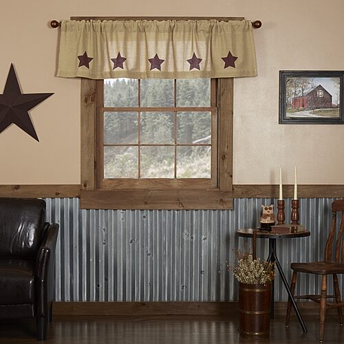 Click here for Vhc Brands Cotton Burlap Star Rod Pocket Tailored... prices