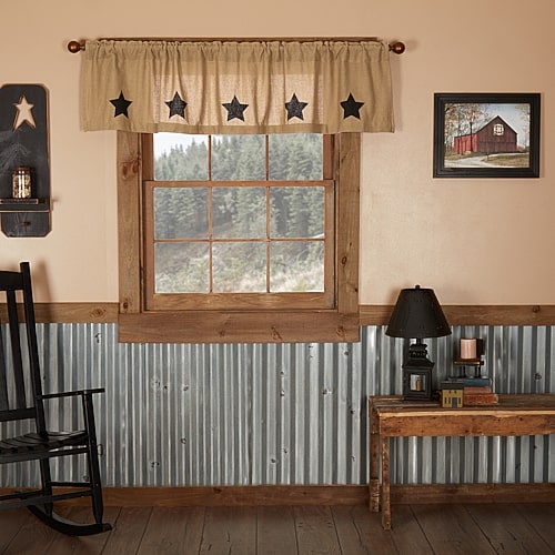 Click here for Vhc Brands Cotton Burlap Star Rod Pocket Tailored... prices