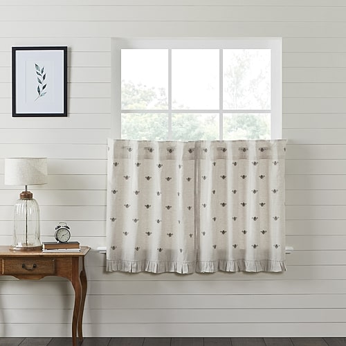 Click here for Vhc Brands Embroidered Bee 2-pc. Rod Pocket Window... prices