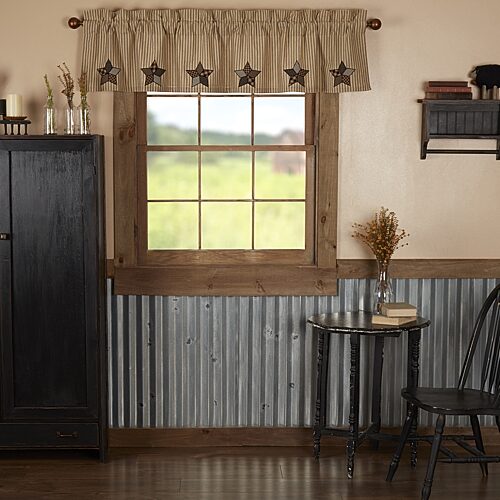 Click here for Vhc Brands Farmhouse Star Rod Pocket Tailored Vala... prices