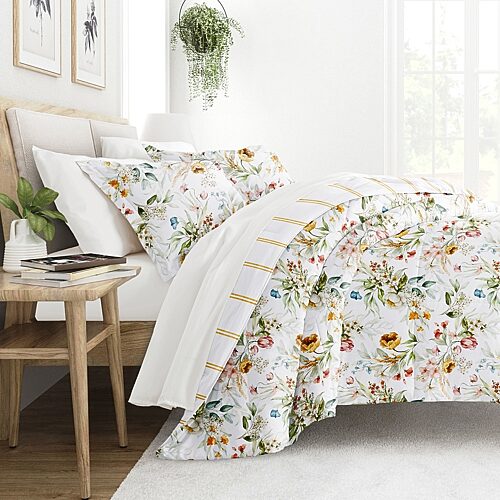 Ienjoy Home Bedding Bundle Patterned 7 Piece Comforter With Duvet Cover Sets