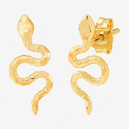 Click here for Limited Quantites! Snake 14K Gold Stud Earrings  O... prices