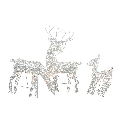 Click here for Northlight Set Of 3 White Glittered Doe Fawn And R... prices